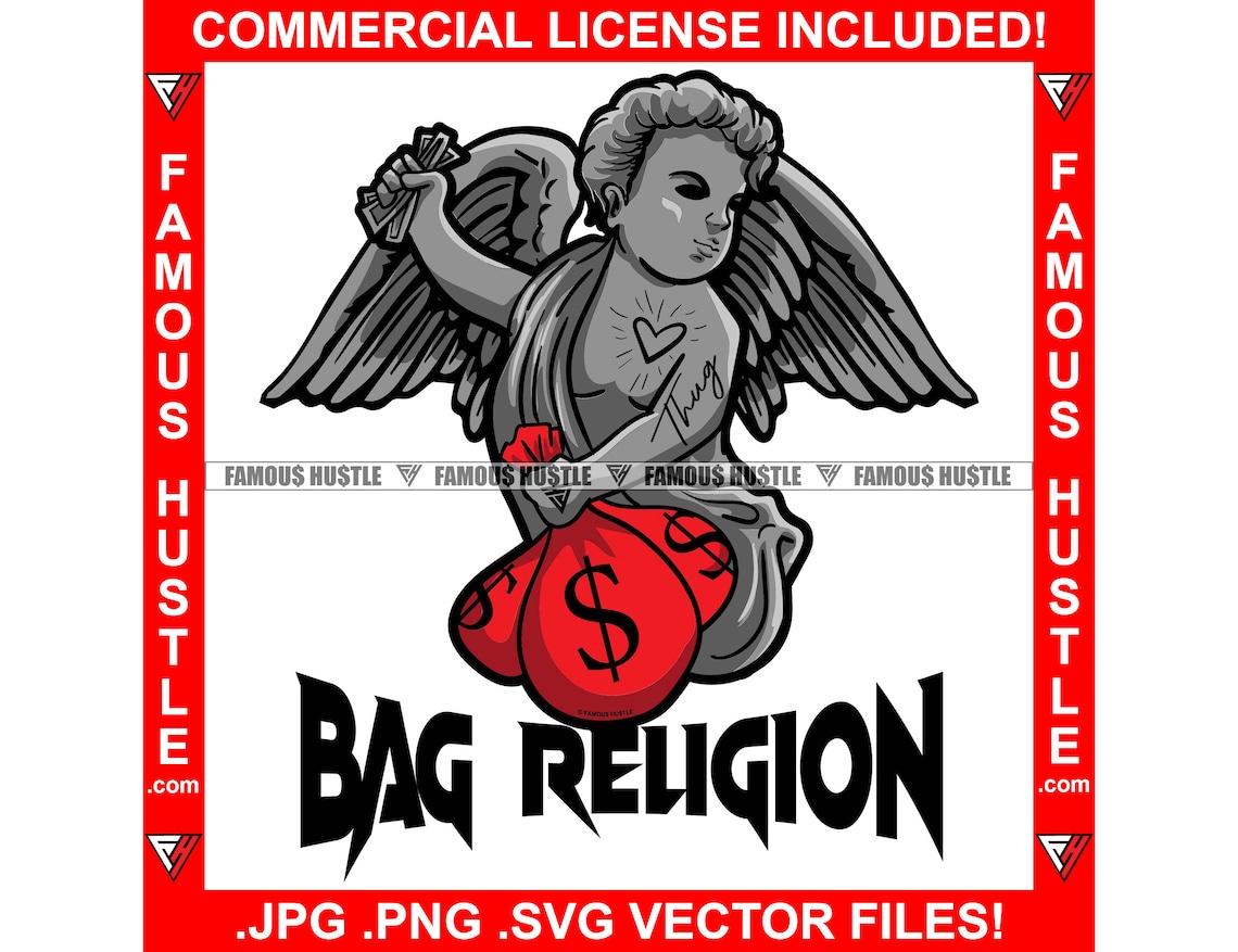 Bag Religion Angel Statue Wings Cash Money Bags Gangster - Etsy