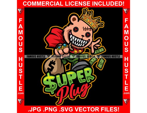 Super Hero Plug Hustle Gangster Teddy Bear King Money Bag - Etsy