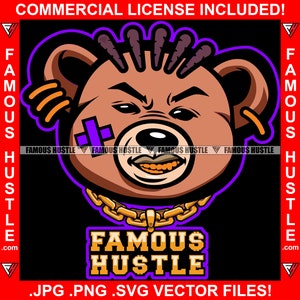 Gangster Teddy Bear Corn Rows Gold Teeth Scar Face Bandage Famous ...