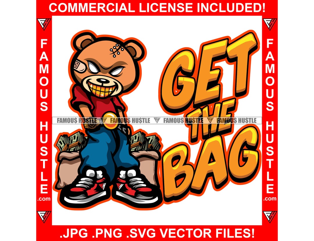 Get the Bag Famous Hustle Gangster Teddy Bear Killer Scar Face Stitches ...