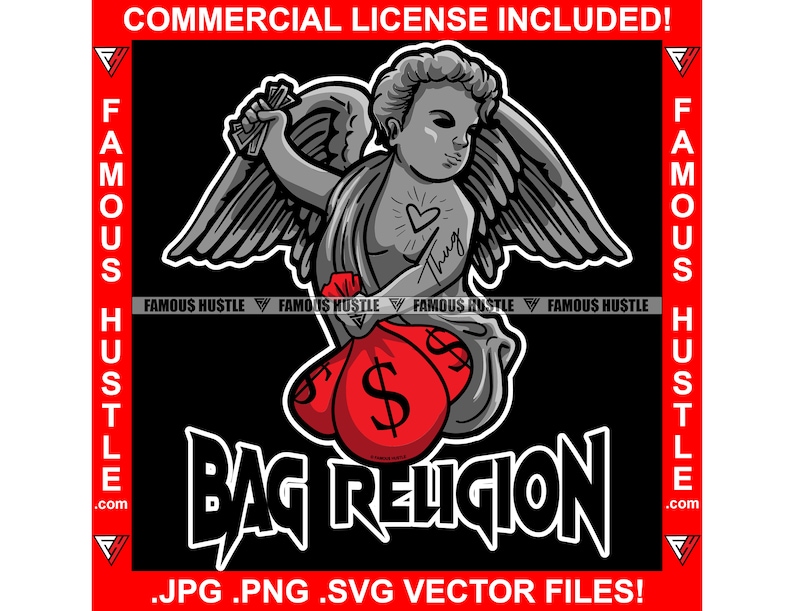 Bag Religion Angel Statue Wings Cash Money Bags Gangster - Etsy