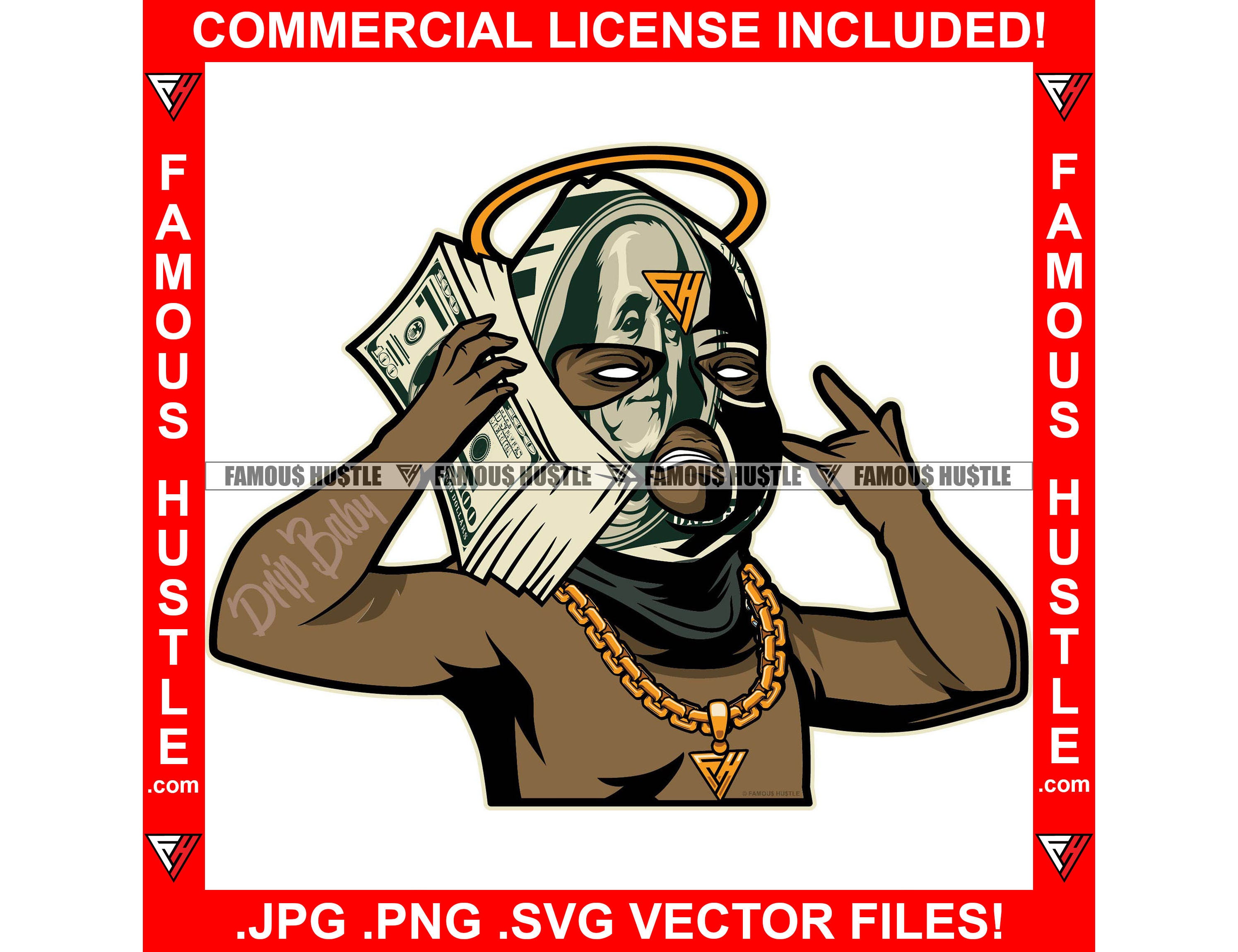 Gangster Baby Money Ski Mask Cash Stack Like Phone Gold - Etsy
