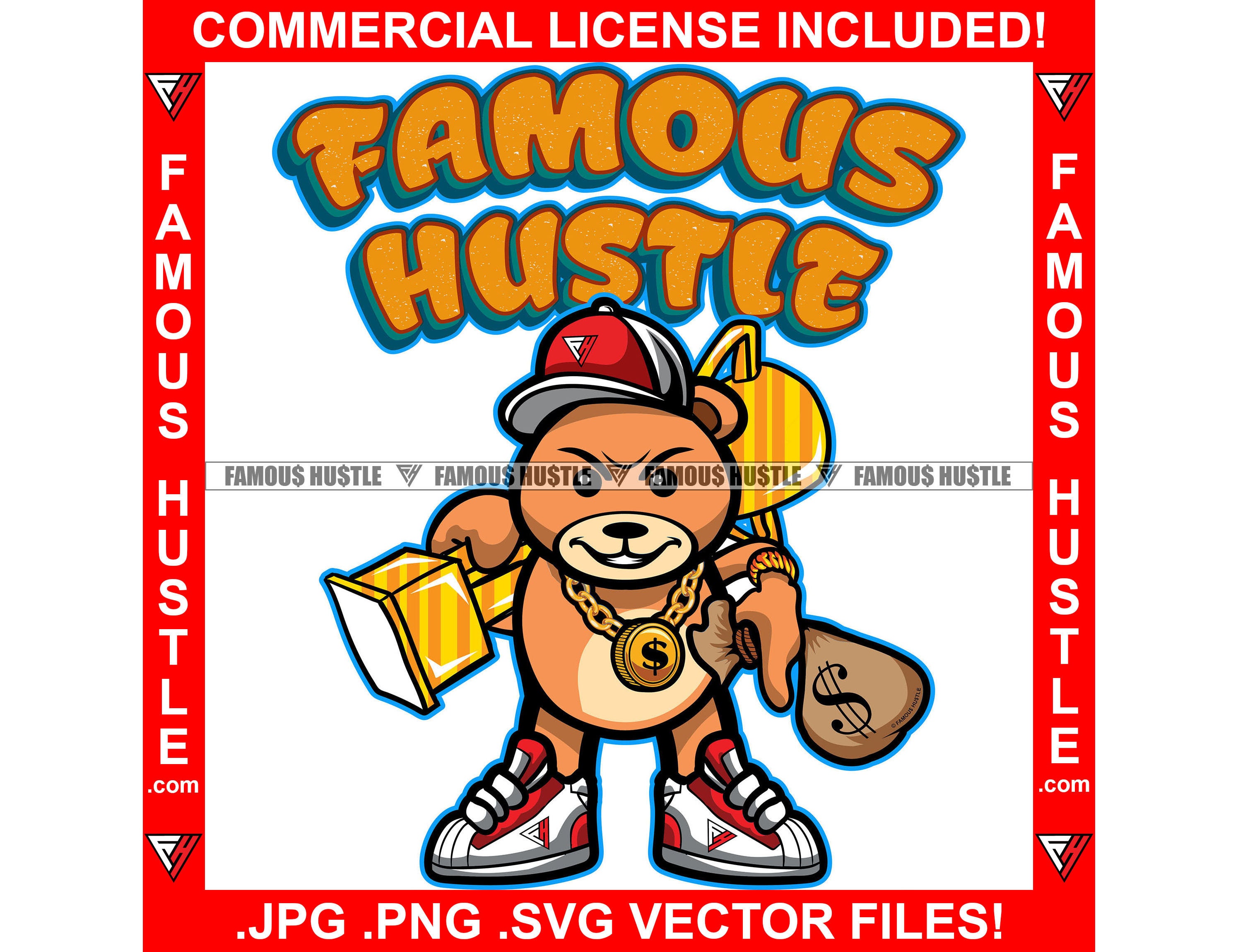 Famous Hustle Champion Teddy Bear Gold Holding Trophy Dollar - Etsy