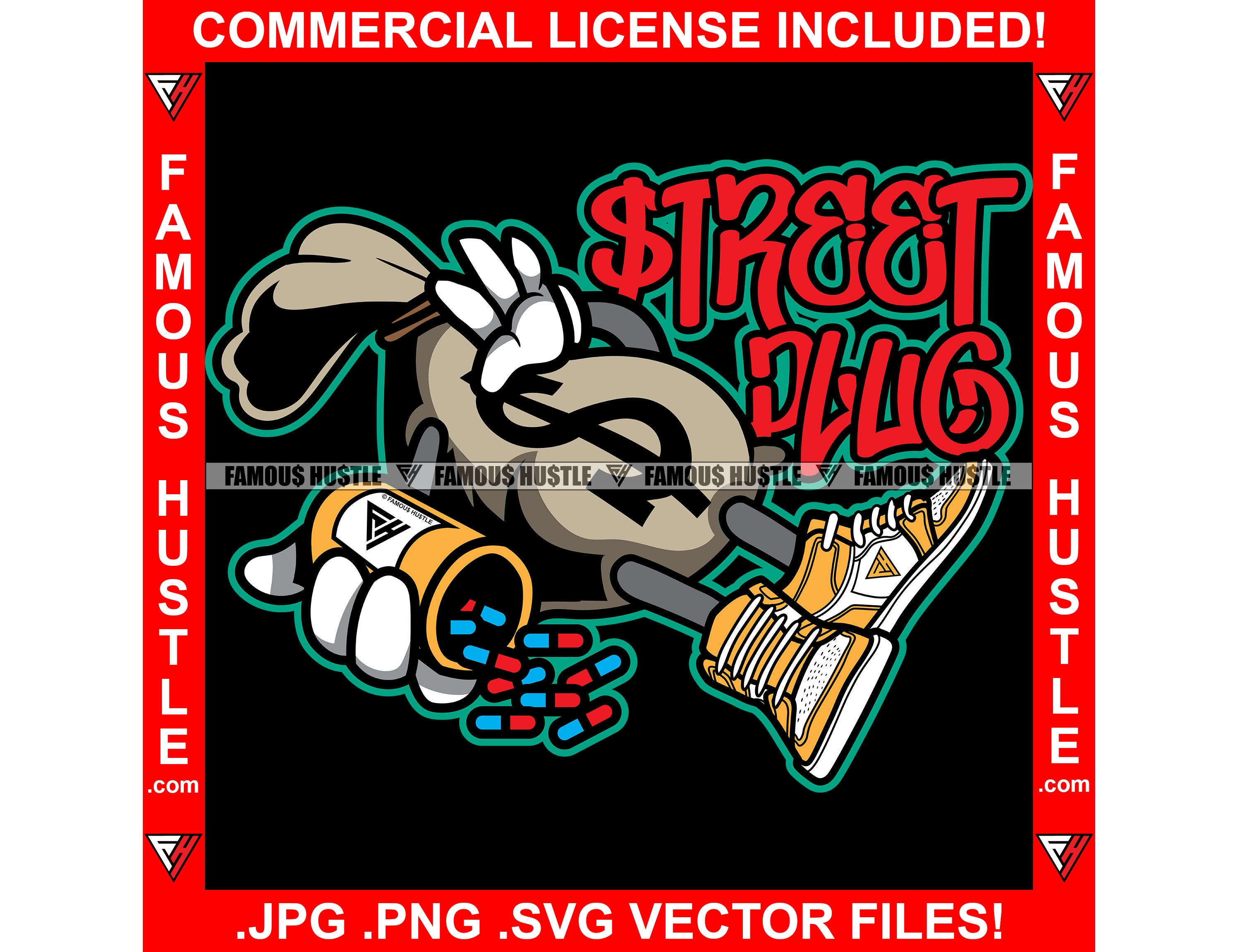 Pill Bottle Cartoon Character Street Drug Dealer Gangster - Etsy