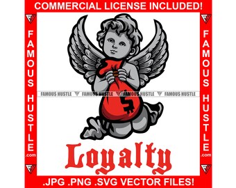 Loyalty Thug Angel Wings Statue Bag Money Gangster Hustle Art | Etsy
