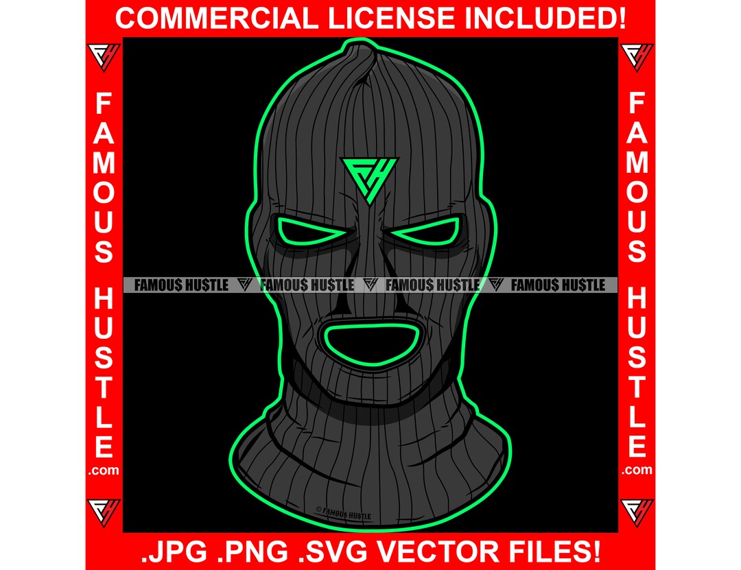 Gangster Ski Mask Glowing Green Slime Eye Street Savage Trap Plug Hood ...