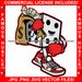 Hustle Dice Cartoon Character Holding Cash Money Bag Sneakers Tattoo ...