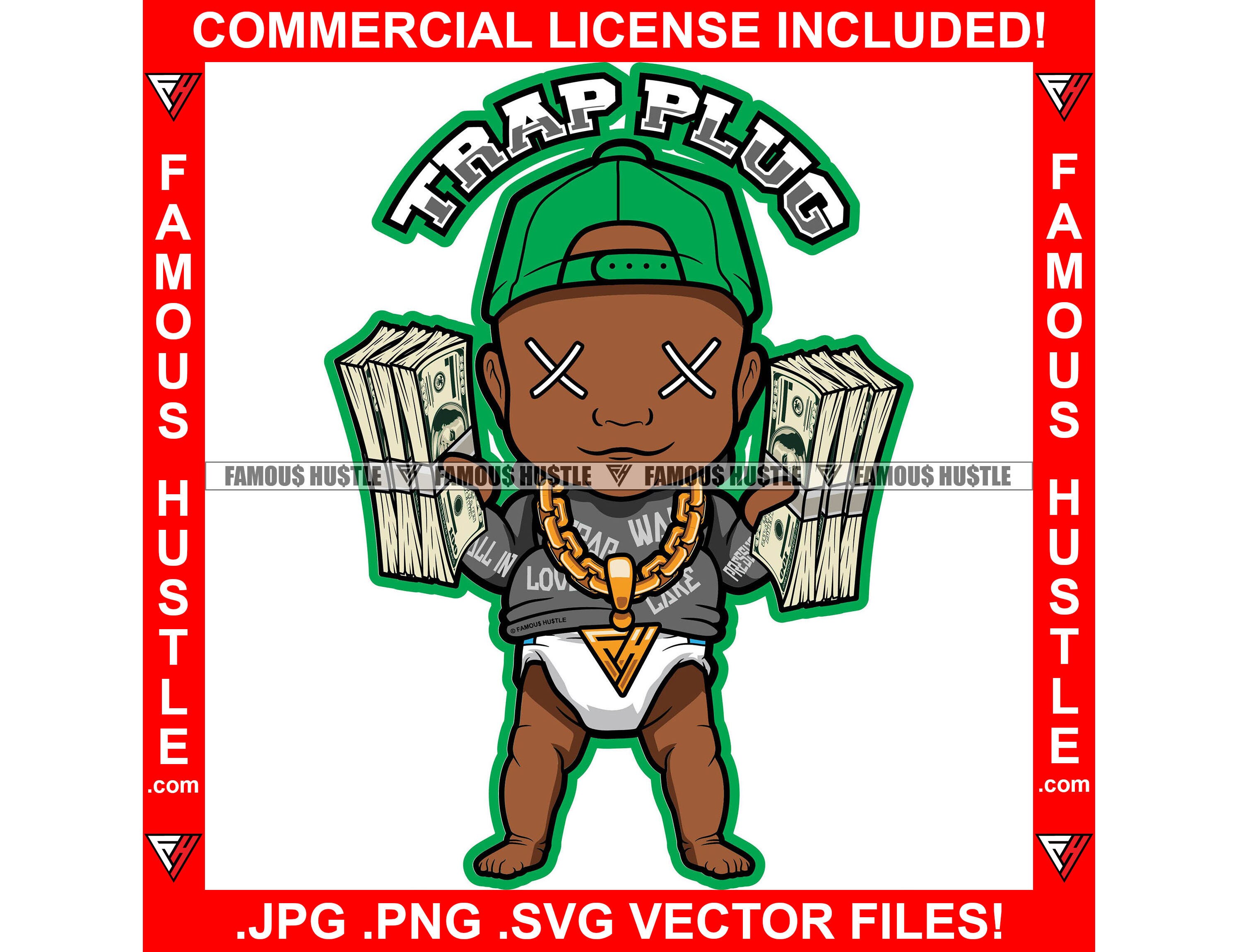 Trap Plug Baby Money Stacks X Eyes Boy Diaper Cash Necklace - Etsy