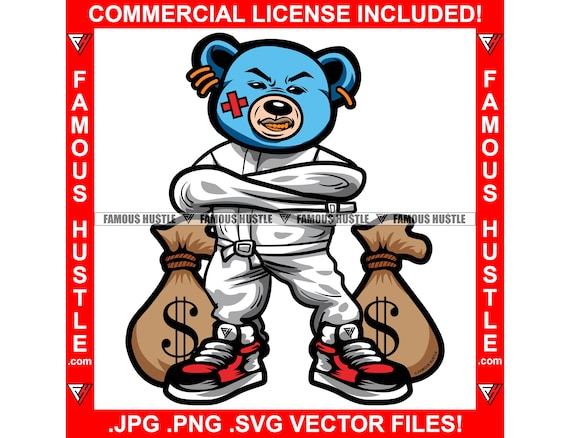 Crazy Gangster Teddy Bear Gold Teeth Straight Jacket With Cash - Etsy