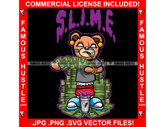 S.L.I.M.E Slime Gangster Teddy Bear Money Spread Cash Stack - Etsy