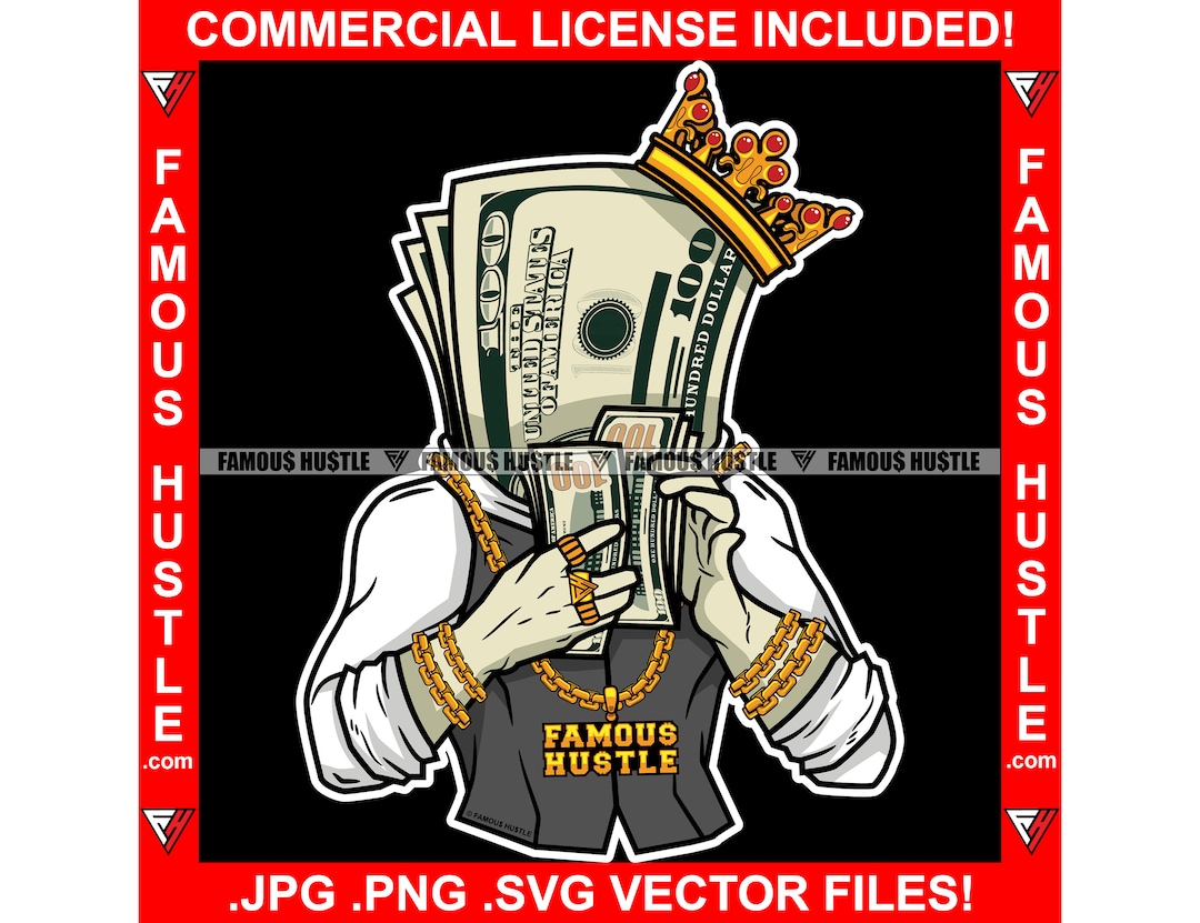 100 Bill Money King Wearing Suit Gold Jewelry Cash Savage Street Grind ...