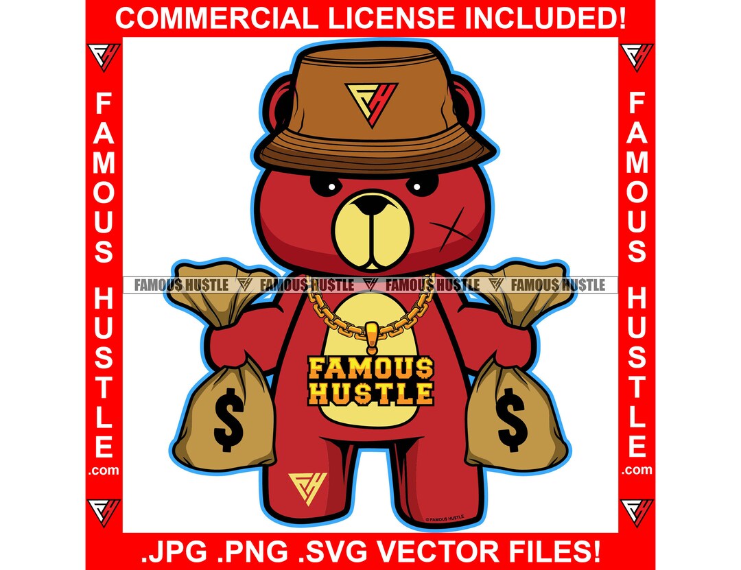Famous Bad Boy Teddy Hustler Money Bag Art Tag Wall Urban Street Ghetto ...
