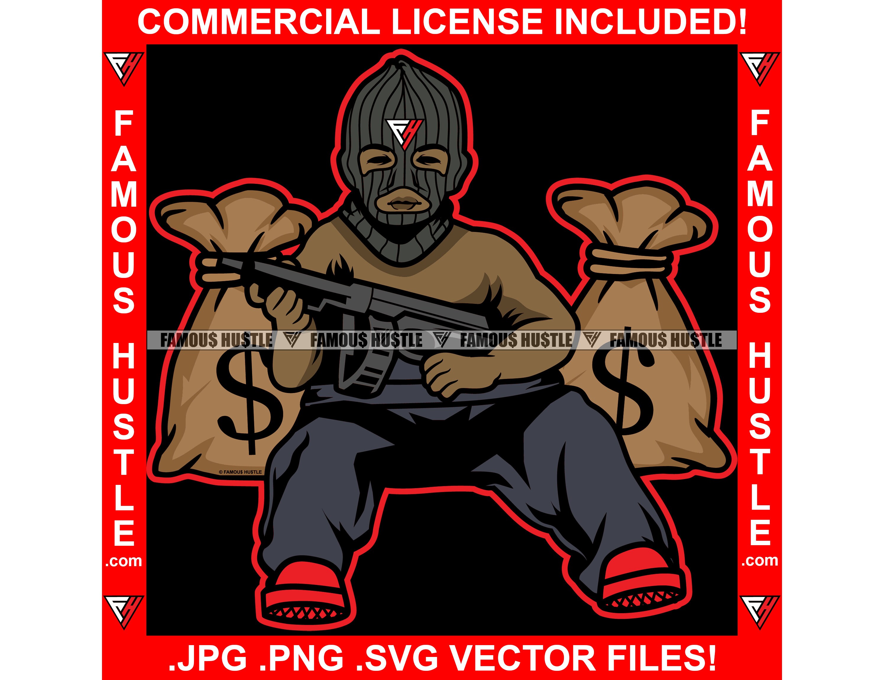 Gangster Baby Ski Mask Cash Money Bag Machine Gun Disc - Etsy Canada