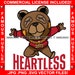 Heartless Gangster Teddy Bear Stitched Eyes Patches Gold Necklace No ...