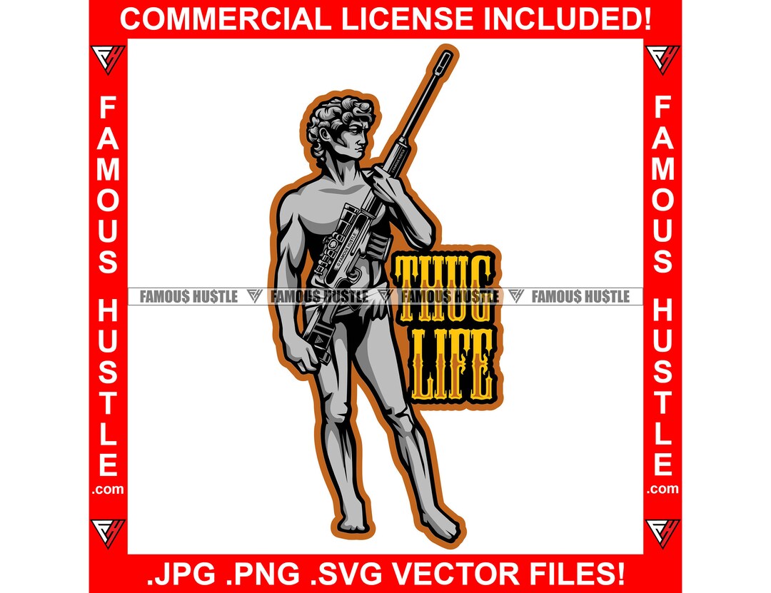 Gangster Julius Caesar Statue Holding 50 Caliber Rifle Gun Gold ...