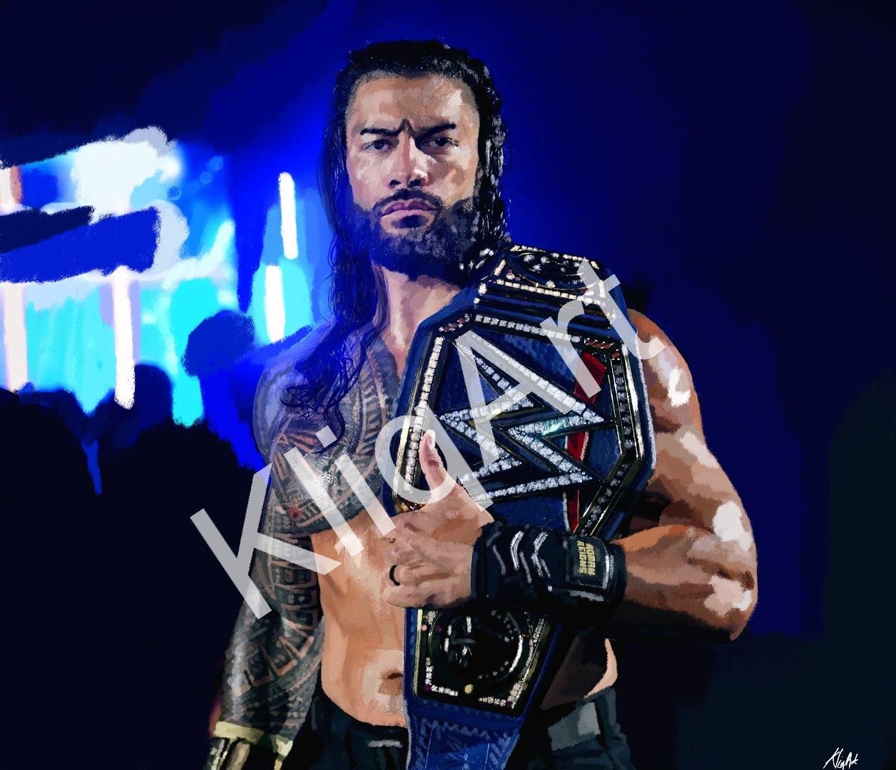 Roman Reigns Digital Print | Wrestling Art | Digital Art - Etsy