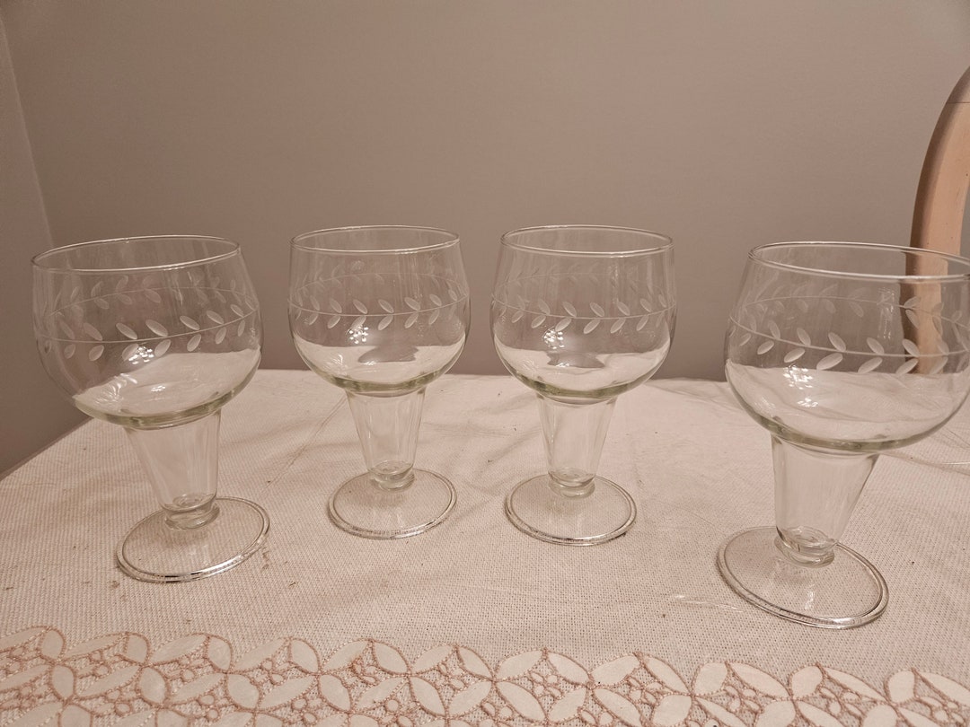 Vintage Etched Beer Glasses Etsy