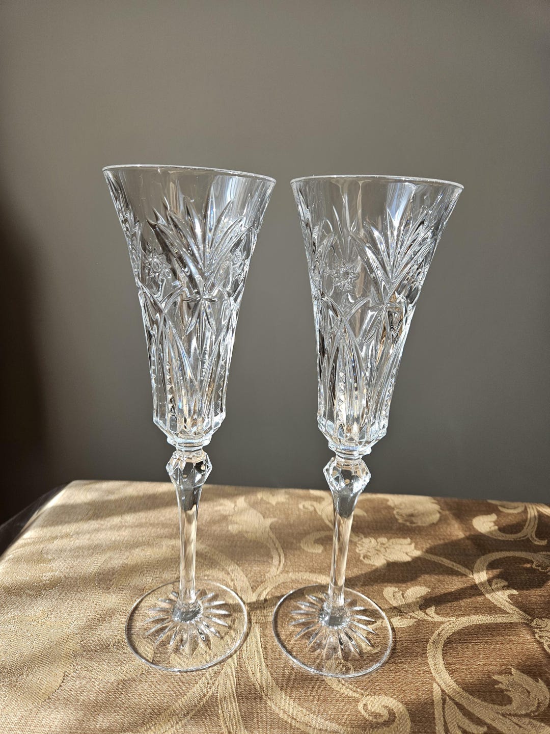 Vintage Crystal Toasting Glasses - Etsy