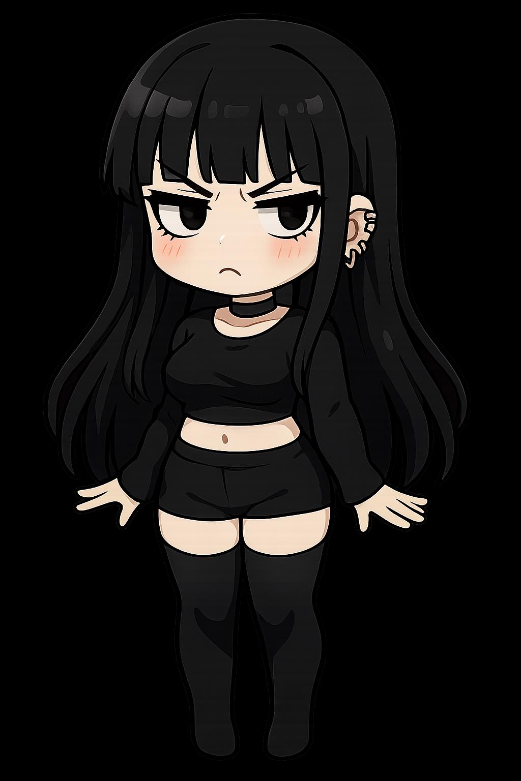 Goth Girl Chibi Pngtuber - Etsy