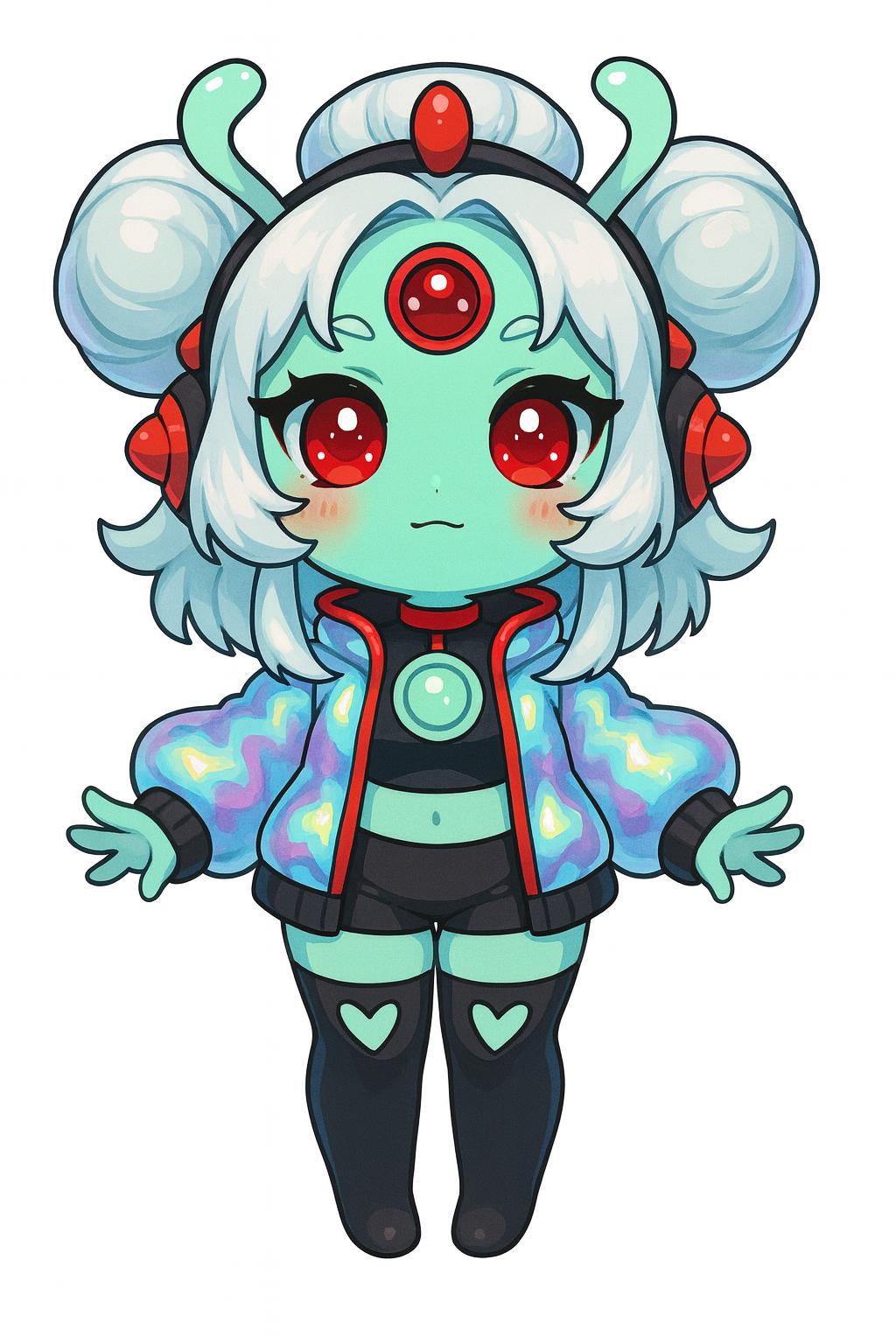 Alien Girl Pngtuber Pack – 4 Emotions + Bonus Space Background - Etsy