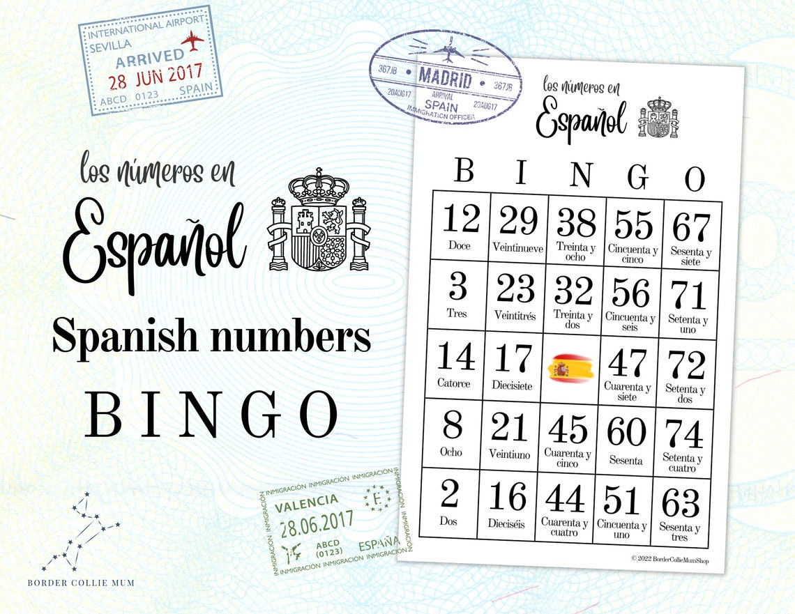 Los Números En Español Bingo - Printable Spanish Numbers Bingo Game for ...