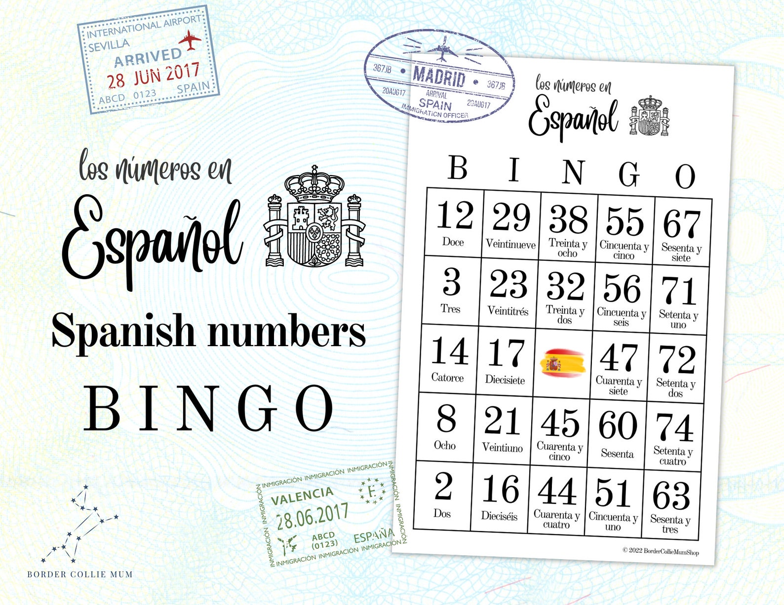 Los Números En Español Bingo - Printable Spanish Numbers Bingo Game for ...