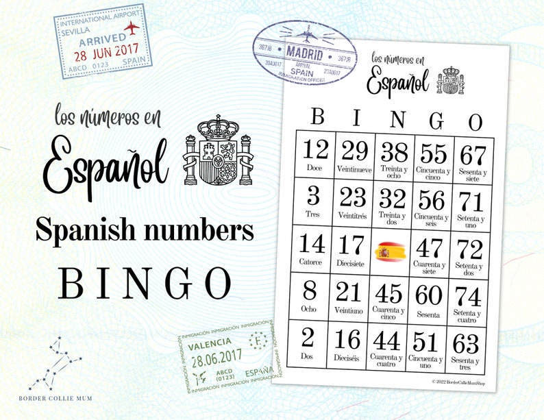 Los Números En Español Bingo - Printable Spanish Numbers Bingo Game for ...