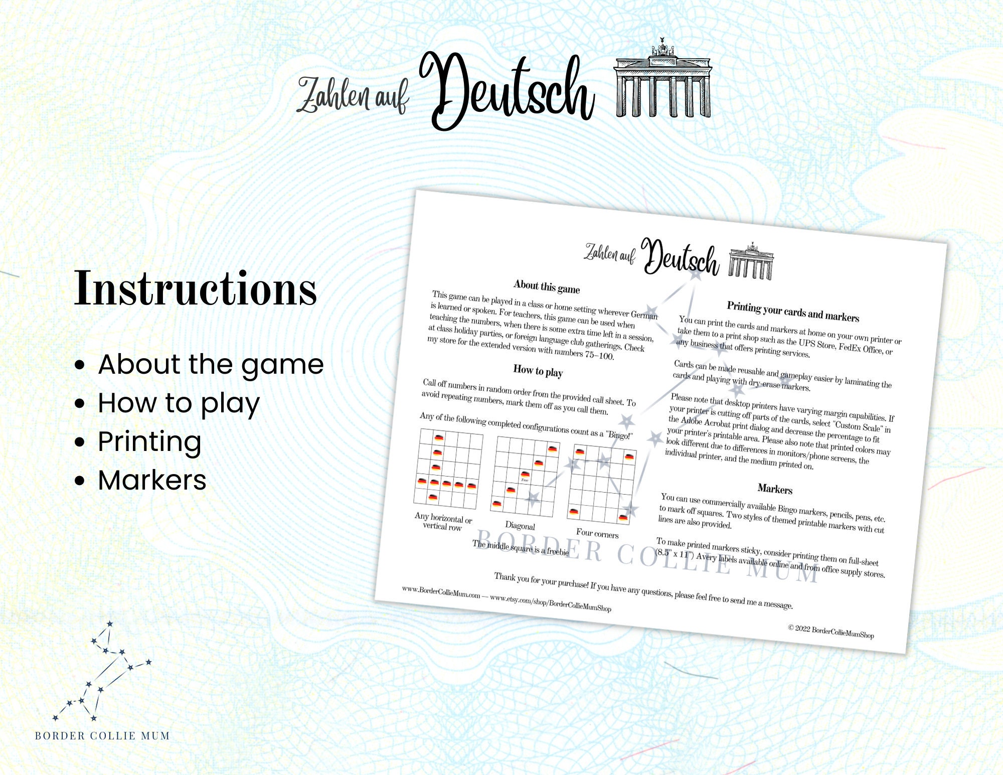 Zahlen Auf Deutsch Bingo - Printable German Numbers Bingo Game for ...