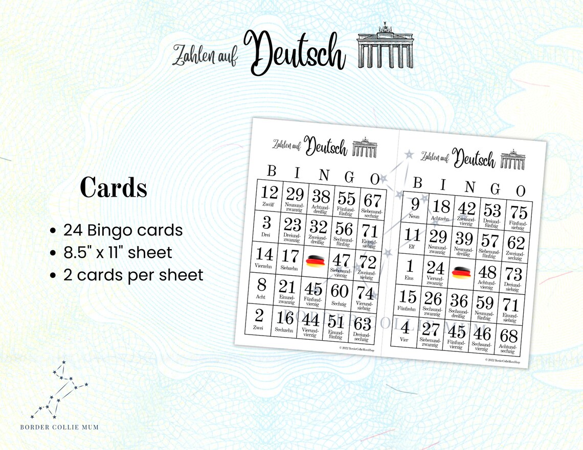 Zahlen Auf Deutsch Bingo - Printable German Numbers Bingo Game for ...