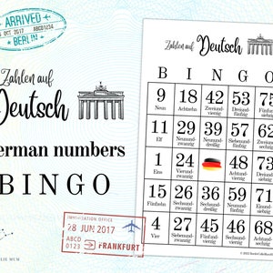 Zahlen Auf Deutsch Bingo - Printable German Numbers Bingo Game for ...