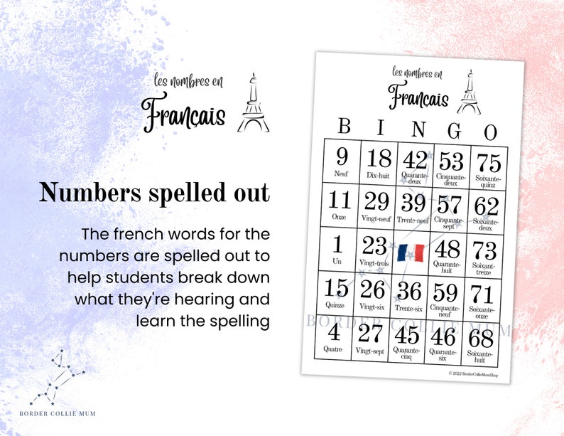 Les Nombres En Français Bingo - Printable French Numbers Bingo Game for ...