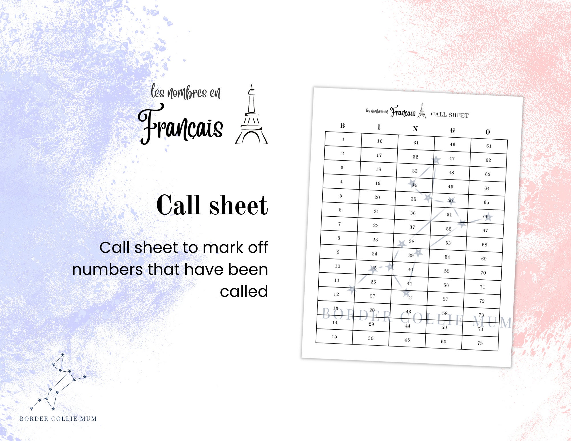 Les Nombres En Français Bingo - Printable French Numbers Bingo Game for ...