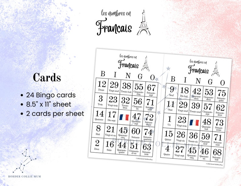 Les Nombres En Français Bingo - Printable French Numbers Bingo Game for ...