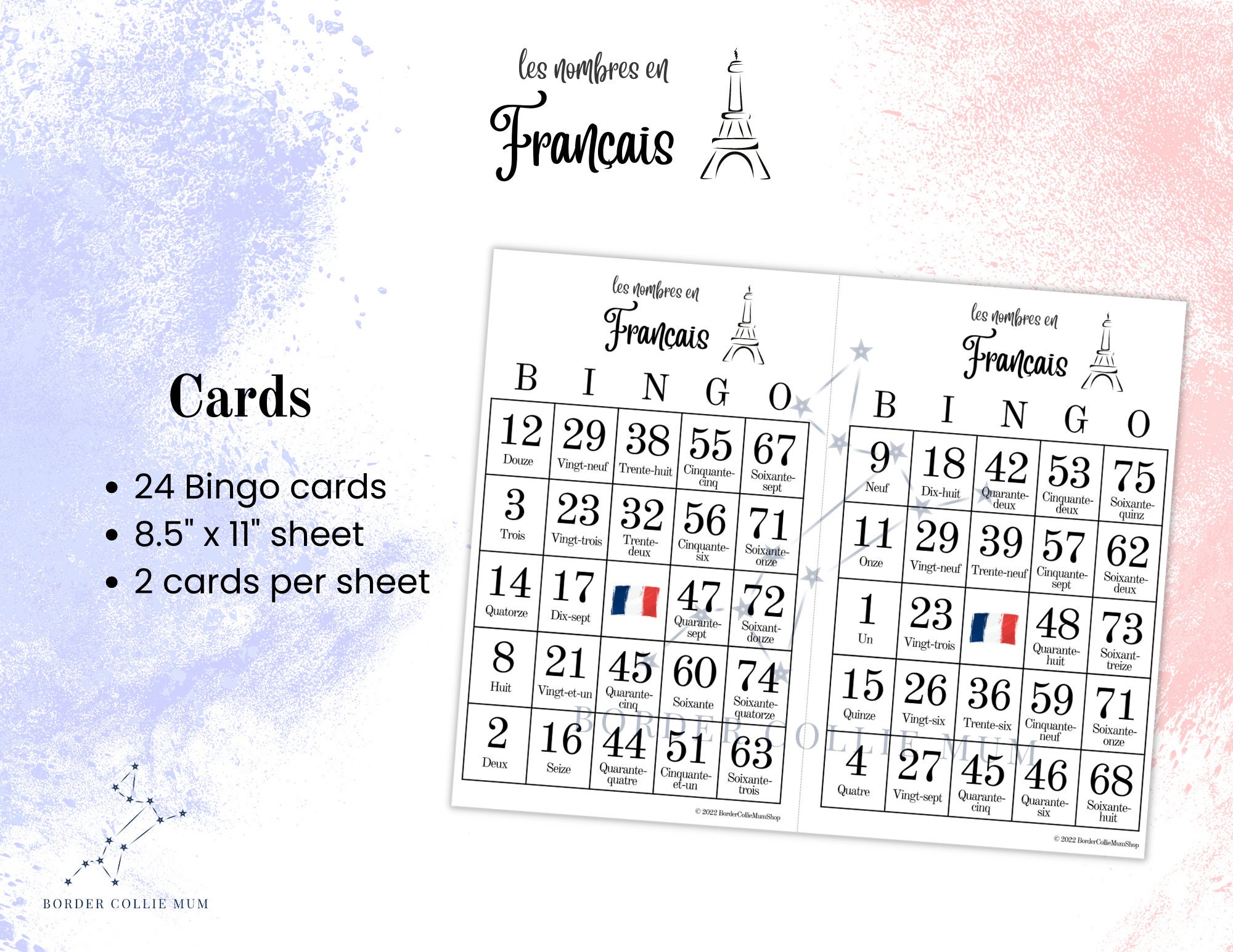 Les Nombres En Français Bingo - Printable French Numbers Bingo Game for ...