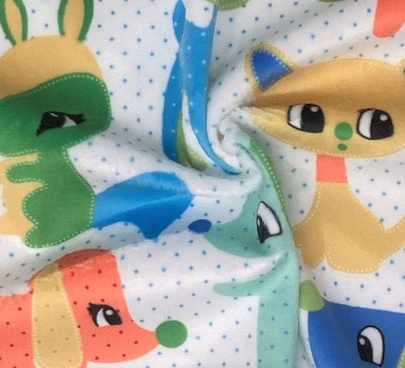 Dog and Cat Minky Fabric, Michael Miller Minky Fluff 'n Stuff Happy ...