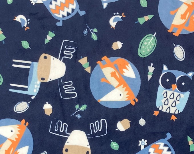 Woodland Animals Minky Fabric, Exclusive Shannon Studio Digital Minky ...
