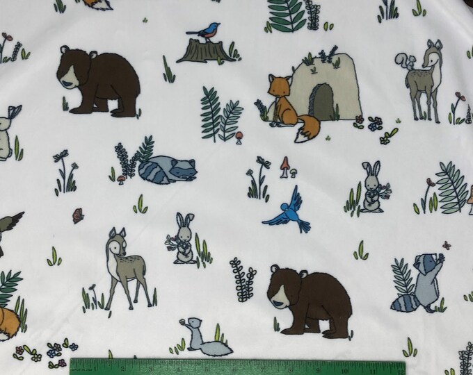 Woodland Animals Minky Fabric, Shannon Sweet Melody Designs Digital ...