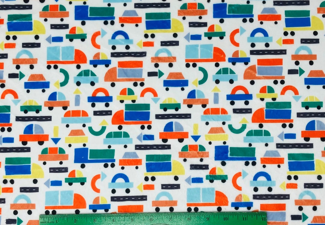 Cars Minky Fabric, E.Z. Fabric Exclusive Minky Car Shapes Multi, Boys ...