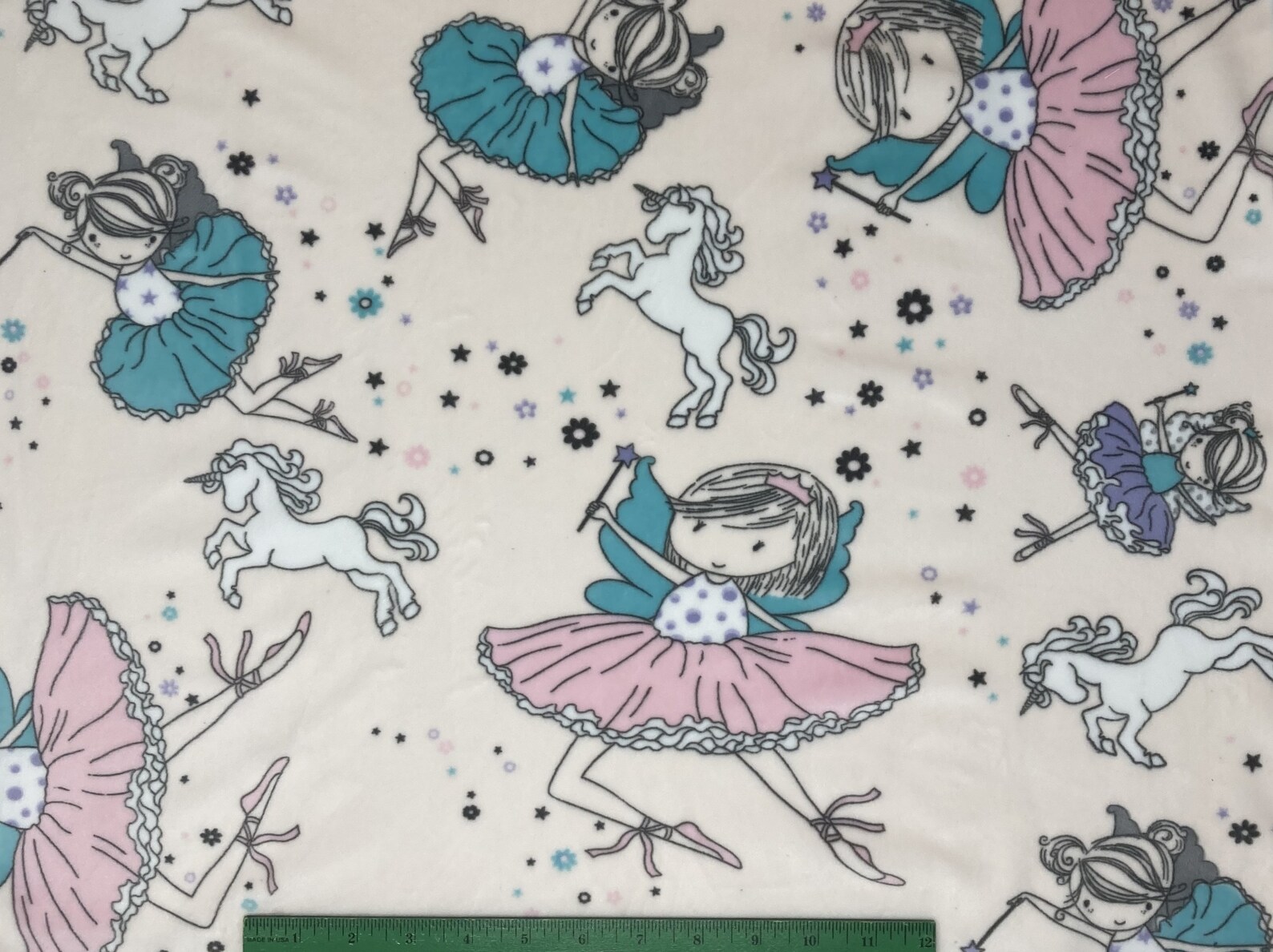 Fairy Princess Minky Fabric, Minky Plush Print Fairy Princess Blush ...