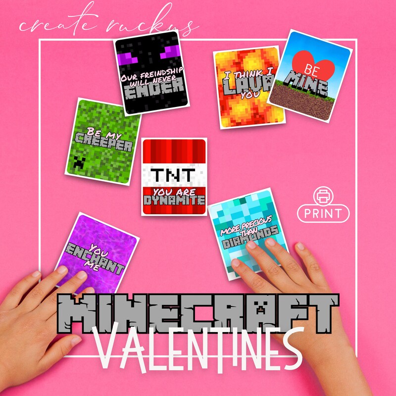 Minecrafts Valentines - Etsy