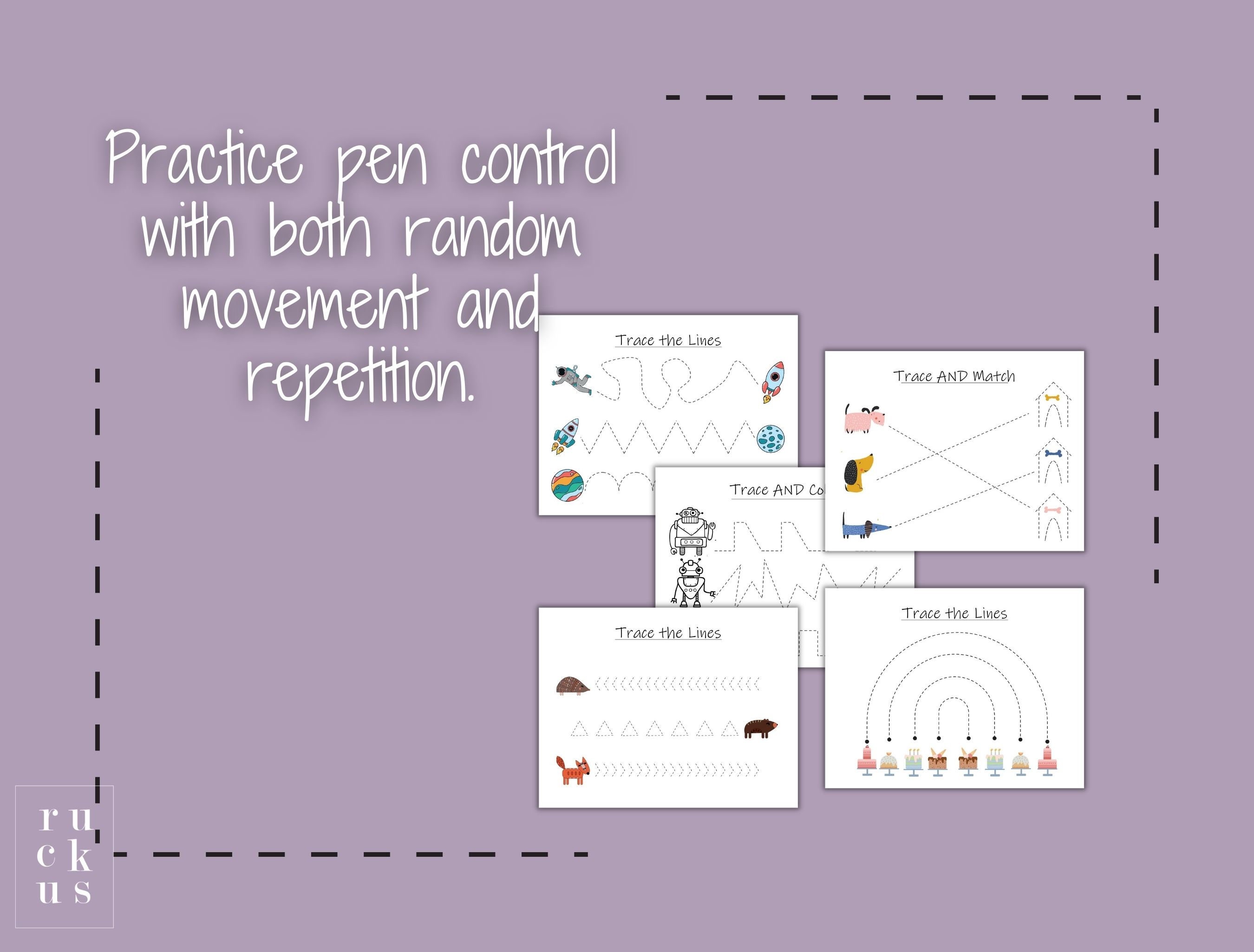 Printable Trace Book | Pre-writing Practice | Toddler Workbook | Pen ...