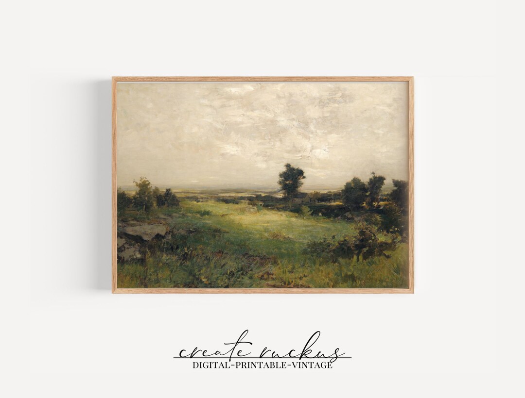 Country Landscape Painting | Moody Art | Muted Colors | Farm House ...