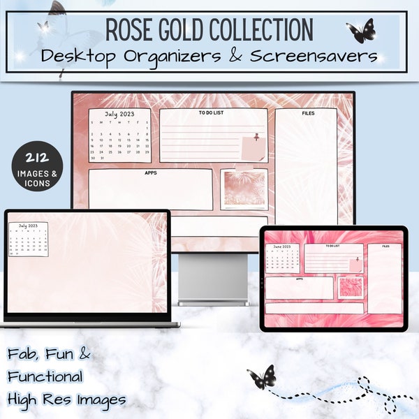 Rose Gold Desktop Icons - Etsy
