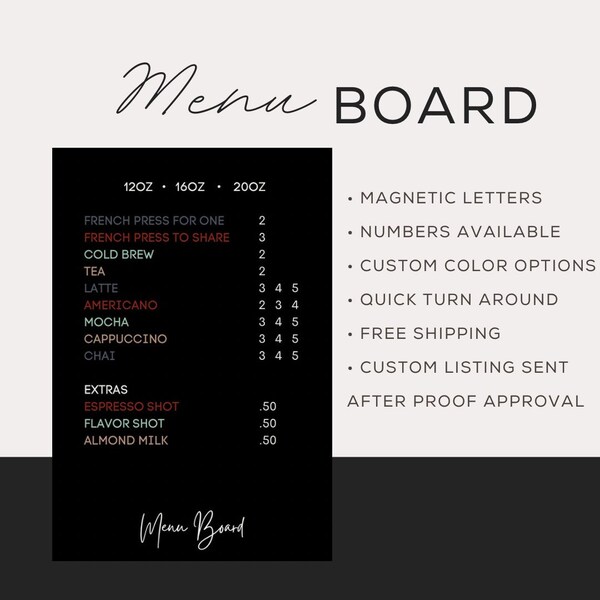 Magnetic Menu Board - Etsy