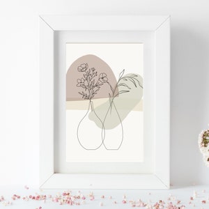 Boho Vases Minimal Art Decor Printable Wall Decor Line Art Printable ...