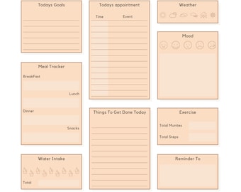 Daily and Weekly Planner Sheet Set, Printable Planner Sheet - Etsy