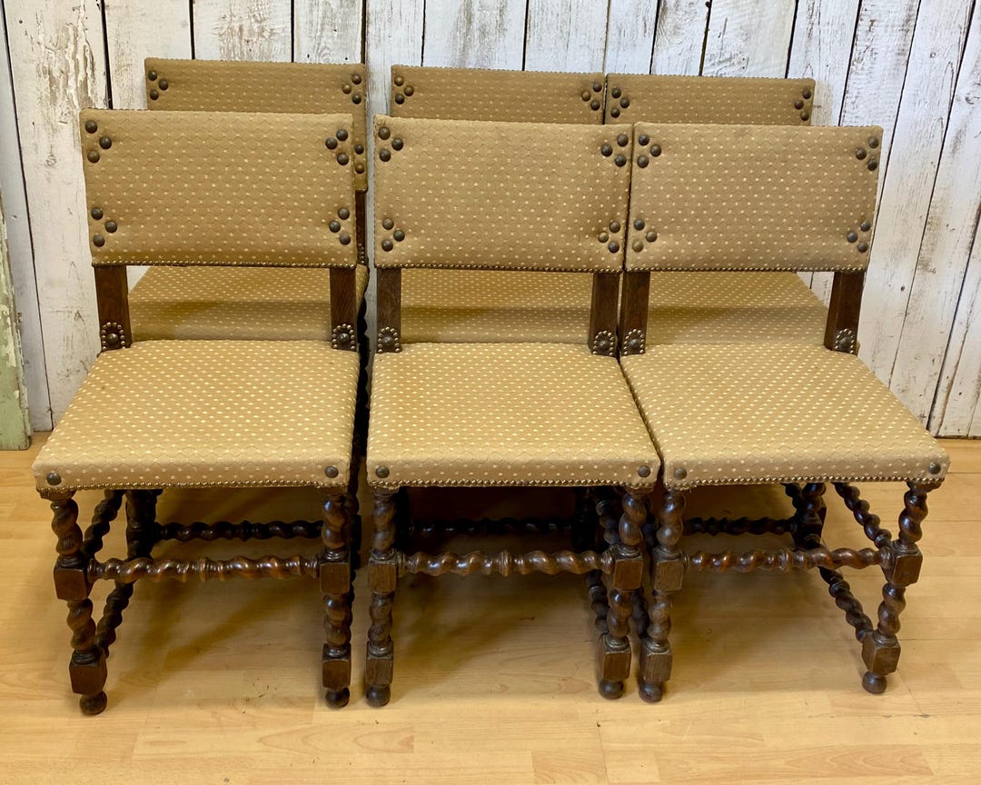Set of Six LOUIS XIII CHAIR, Baroque Style Dining Chairs, Renaissance ...