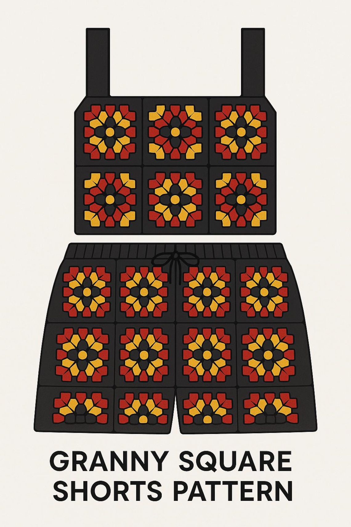 Granny Square Crochet Shorts Pattern - Etsy