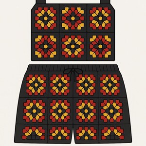Granny Square Crochet Shorts Pattern - Etsy