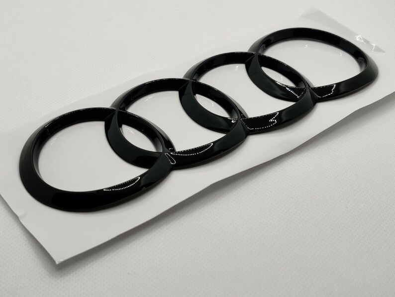 Black Gloss Rear Back Audi Badge Rings Logo Emblem Audi A3 A4 A5 A6 ...